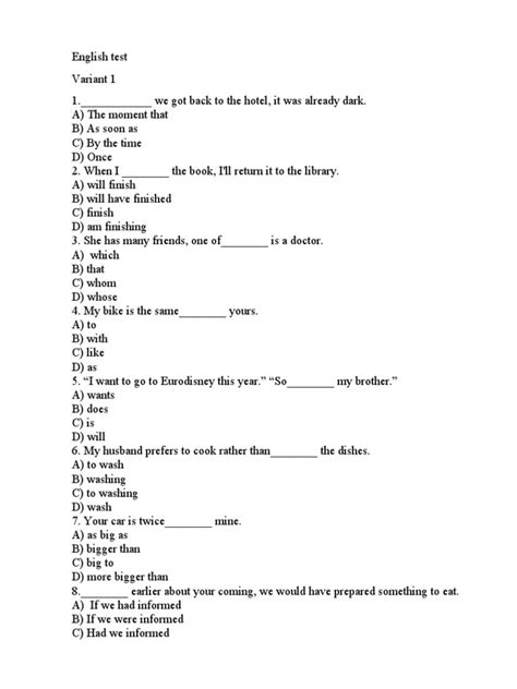 Analysis Of An English Language Proficiency Test Containing Multiple