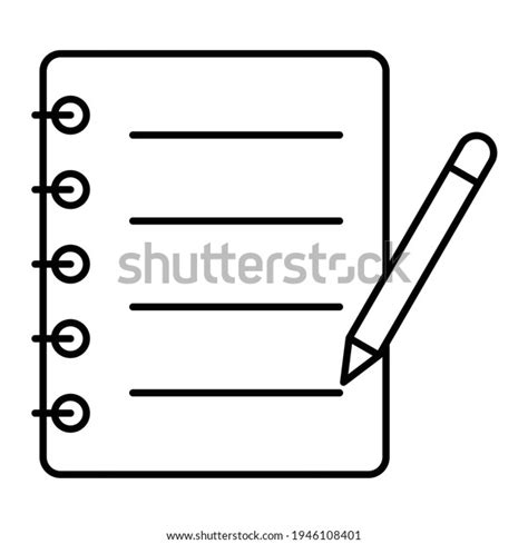 Vector Notepad Outline Icon Design Stock Vector Royalty Free 1946108401 Shutterstock