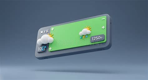 Modern Weather Application Interface On A Smartphone Render With