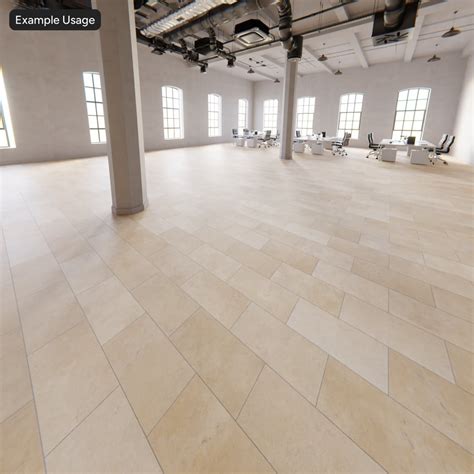 Rectangular Offset Travertine Matte Tile Texture Sunlit Taupe Poliigon