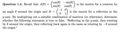 Solved Question Recall That A C Cos Sin Chegg