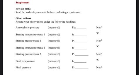 pre lab tasks read lab and safety manuals before