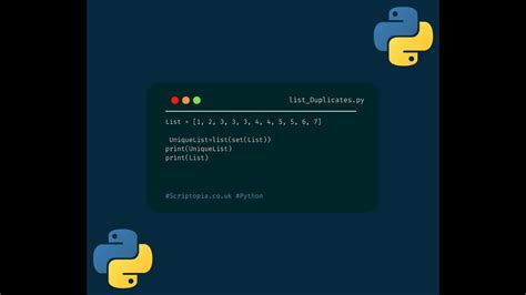 Python Lists Remove Duplicate Values From List Youtube