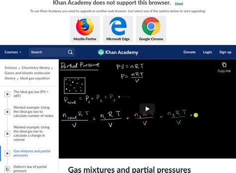 Khan Academy Introduction To Partial Pressure Instructional Video For 9th 10th Grade Lesson
