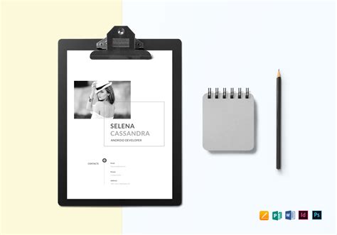 Minimalist Android Developer Resume Design Template In PSD Word