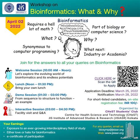workshop on bioinformatics what and why best pg and phd colleges in