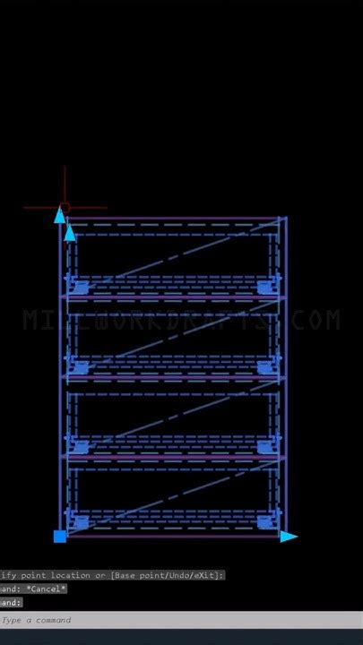 4 Drawer Cabinet Dynamic Block Elevation View Autocad Millwork Shopdrawing Autocadblocks