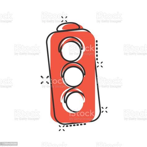 코믹 스타일의 세마포어 아이콘 흰색 고립 된 배경에 신호등 만화 벡터 그림 교차로 스플래시 효과 비즈니스 개념 0명에 대한 스톡 벡터 아트 및 기타 이미지 Istock