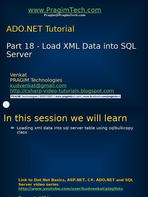 Load Xml Data Into Sql Server Table Using Sqlbulk Pdf