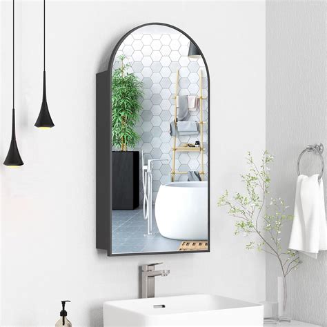 Medicine Cabinet With Mirror 16 X 30 Inch Black Bathroom
