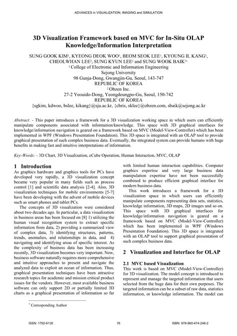 pdf 3d visualization framework based on mvc for in situ olap