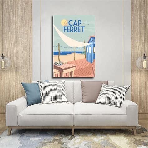 Boqari Poster De Voyage Vintage France Cap Ferret Décoration De