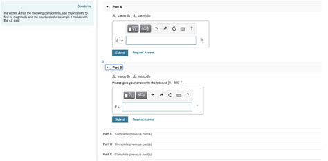 Solved Constants Part A If A Vector A Has The Following Chegg