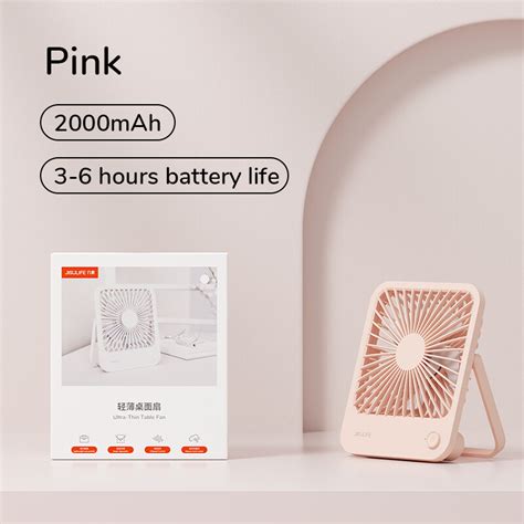 Jisulife พัดลมตั้งโต๊ะแบบพกพา Usb ชาร์จมินิพัดลมตั้งโต๊ะ4500มิลลิแอมป์