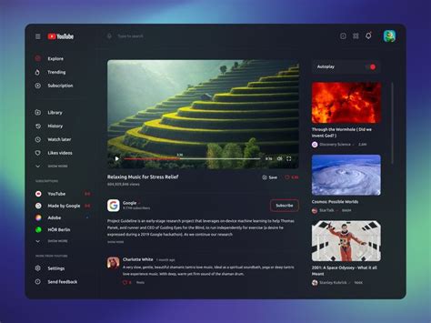 Youtube Redesign Concept Dark Theme App Design Inspiration Mobile App Design Inspiration