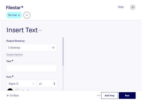 Filestar Insert Text Map