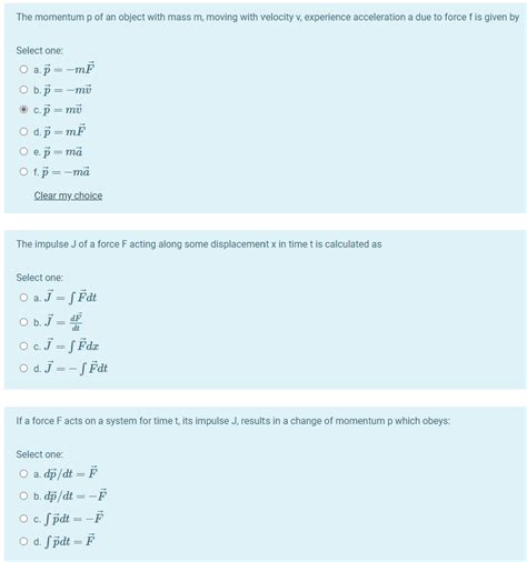Solved The Momentum P Of An Object With Mass M Moving With
