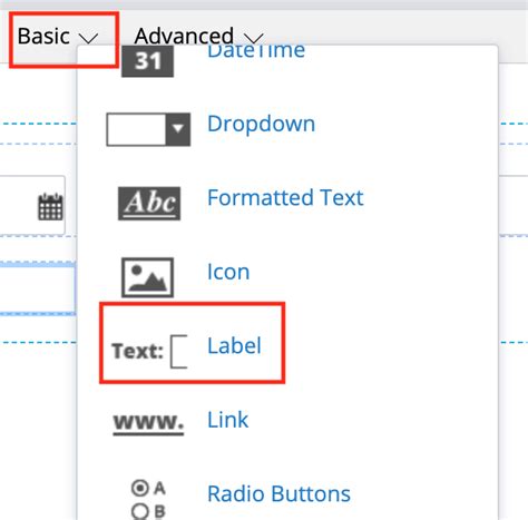 Where Did The Basic Label Control Go In Pega 8 Support Center