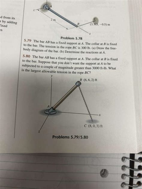 Solved The Bar AB Has A Fixed Support At A The Collar Chegg Com