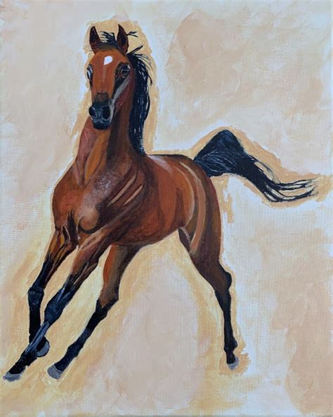 Horse Brown Art Acrylic Painting Original 2020 Wall Decor Etsy