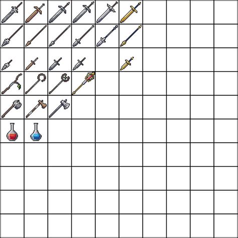Pixel Weapons Set For RPG Maker MV By Silentfox On DeviantArt