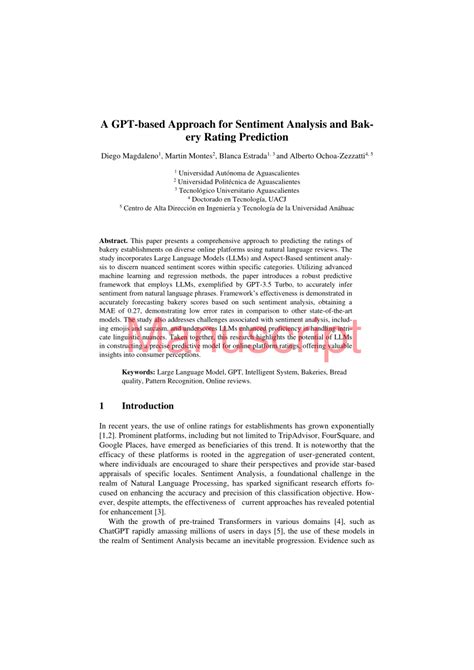 pdf a gpt based approach for sentiment analysis and bakery rating