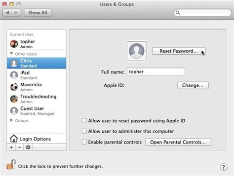 Change Password For User Mac