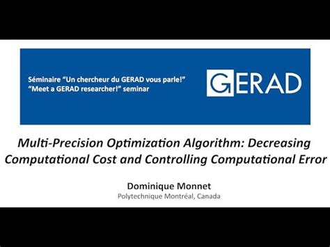 Free Video Multi Precision Optimization Algorithm Decreasing Computational Cost And