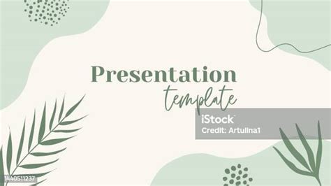 프리젠 테이션 벡터 템플릿입니다 유기농 모양과 야자수 잎이 있는 자연 꽃 녹색 배경 배경 주제에 대한 스톡 벡터 아트 및 기타 이미지 배경 주제 스파 온천 추상적인