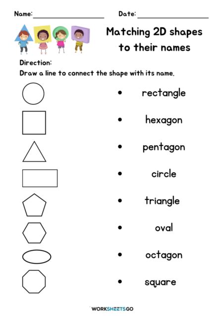 Matching 2d Shapes To Their Names Worksheetsgo