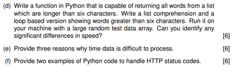 Solved D Write A Function In Python That Is Capable Of Chegg Com