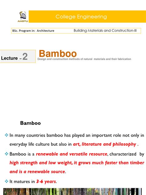 Lecture 2 Bmc Iii Part 1 And 2 Pdf Truss Bamboo