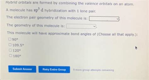 [solved] Hybrid Orbitals Are Formed By Combining The Valen