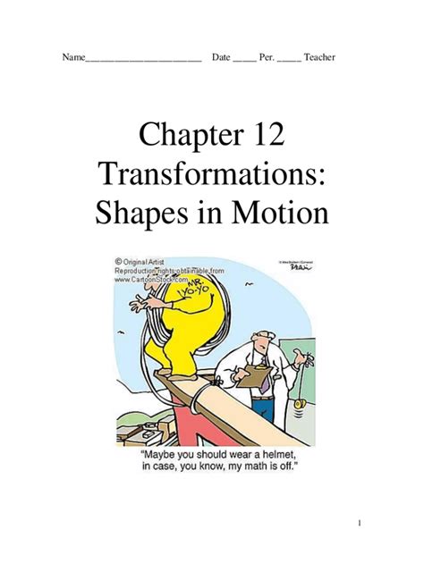 Fillable Online Chapter 12 Transformations Shapes In Motion Fax Email Print Pdffiller