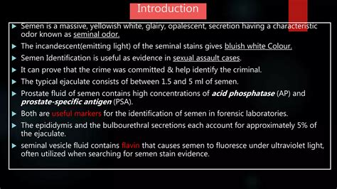 Semen Analysis Methods Forensic Biology Pptx