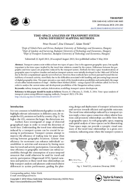 pdf time space analysis of transport system using different mapping