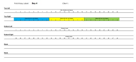 Patch Panel Label Template Excel