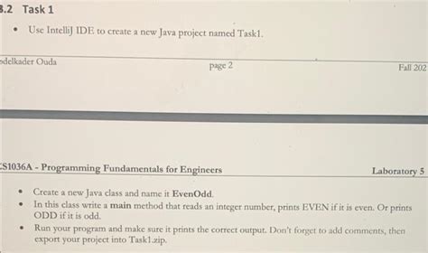 Solved 32 Task 1 • Use Intellij Ide To Create A New Java