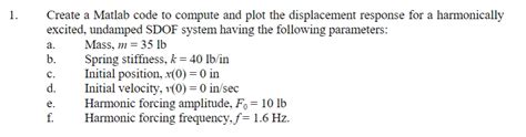 solved create a matlab code to compute and plot the