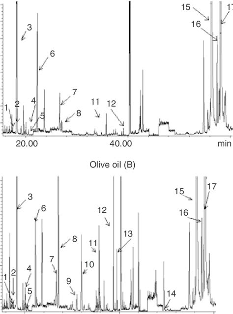 Gcms Tic Chromatograms Of Olive Oil Methanol Extracts A Before And Download Scientific