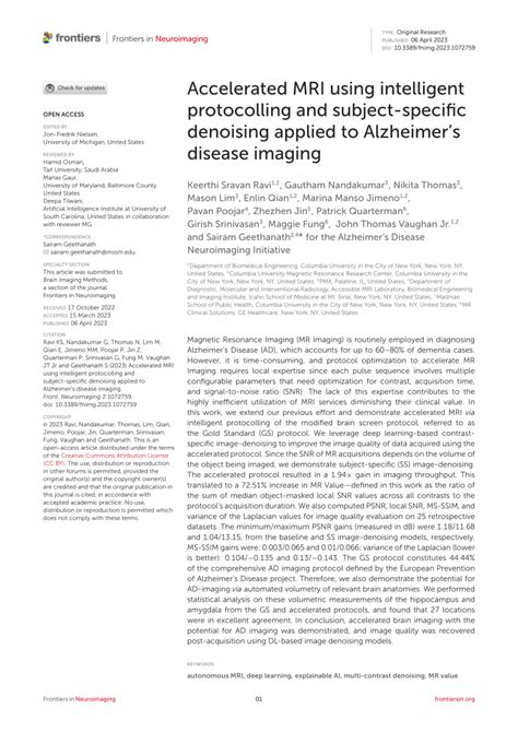Pdf Accelerated Mri Using Intelligent Protocolling And Subject Specific Denoising Applied To