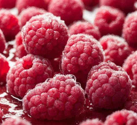 Premium Photo Frozen Raspberries Macro Can Be Used As A Whole Background