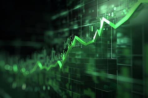 Green Plain Background With Growth Graph Background Green Growth Graph Premium Ai Generated Image