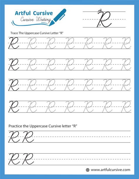 Cursive Alphabet Letter R Worksheet