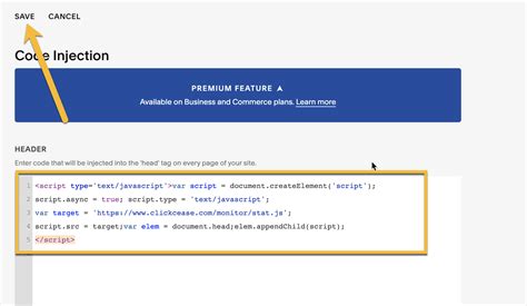 installing clickcease tracking code on squarespace website clickcease