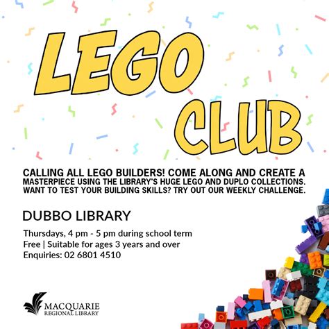 Lego Club Dubbo Library Macquarie Regional Library