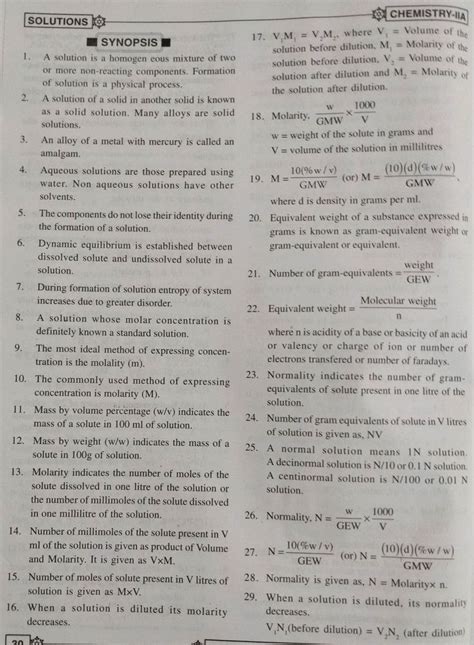 Chapter Solutions Chapter Chemistry Synopsis