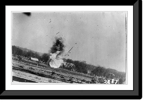 Historic Framed Print [german Airplane Exploding As It Hits The Ground After Being Shot Down By