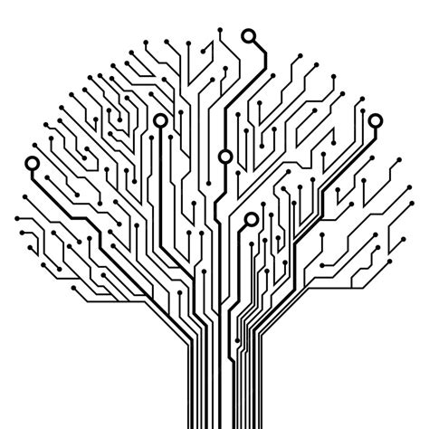 Premium Vector Abstract Circuit Tree On White Background Technology Design Computer