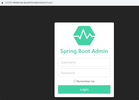 Asa Spring Boot Admin Samplesetup Spring Boot Admin In Standard Tier